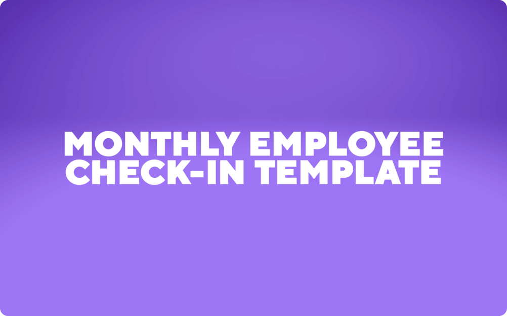 Monthly Employee Check-In Template | Maximize Employee Productivity
