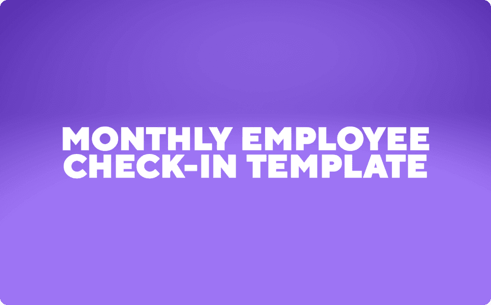 Monthly Employee Check-In Template | Maximize Employee Productivity