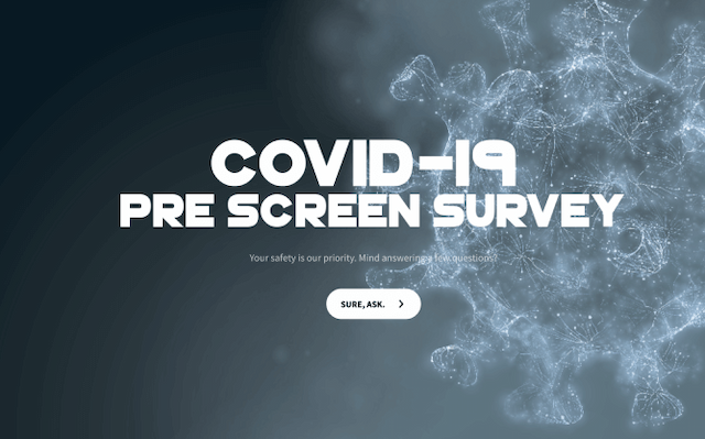 COVID Screening Questionnaire Template | SurveySparrow