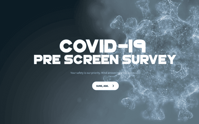 COVID Screening Questionnaire Template | SurveySparrow