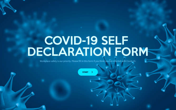 Covid-19 Self Declaration Form Template | For Employees