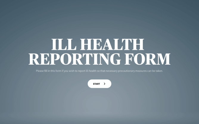 Sickness Reporting Form Template | SurveySparrow
