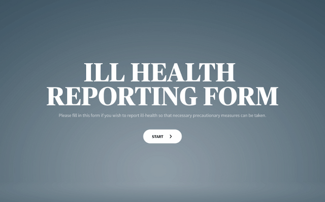 Sickness Reporting Form Template | SurveySparrow