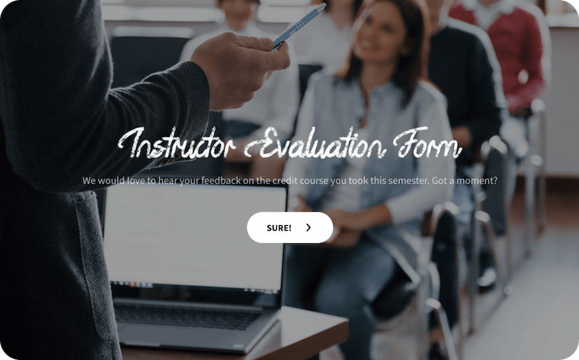 Sample Instructor Evaluation Form Template | For Students | SurveySparrow
