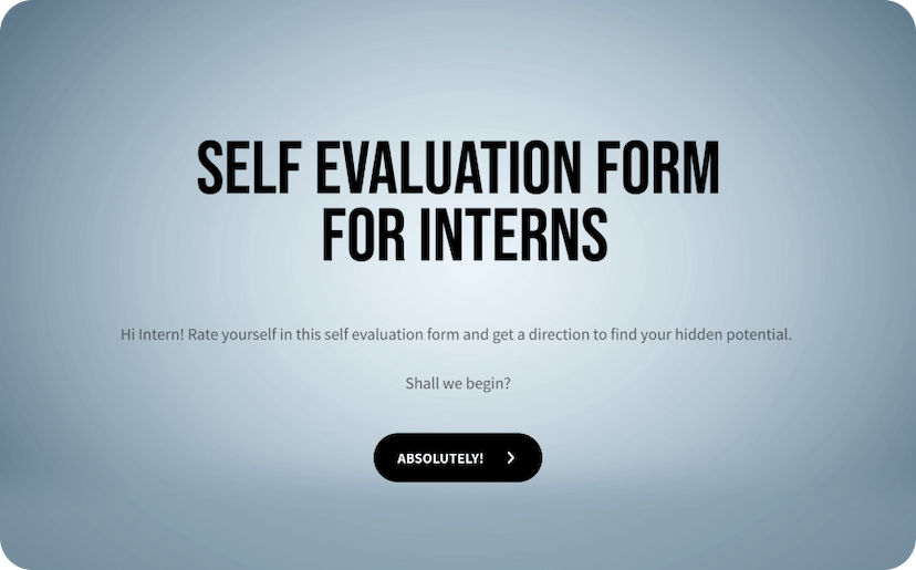 Intern Self Evaluation Form Template | SurveySparrow