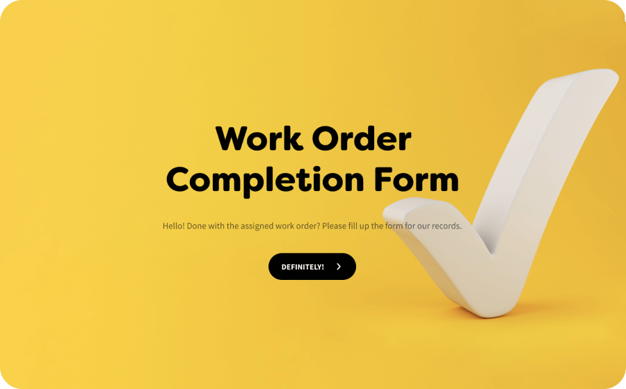 Work Order Completion Template for Service Tracking