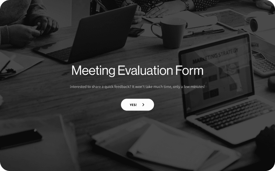 Meeting Evaluation Form Template | SurveySparrow