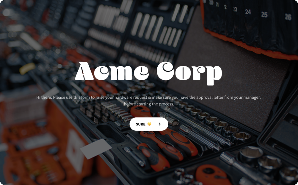 Hardware Request Form Template | SurveySparrow