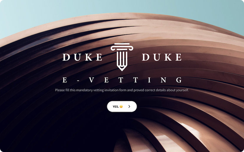 Sample Vetting Invitation Form Template | SurveySparrow