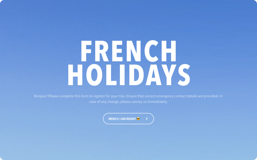 Online Travel Registration Form Template | SurveySparrow