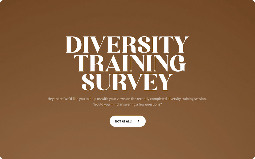 Diversity Training Survey Template | SurveySparrow
