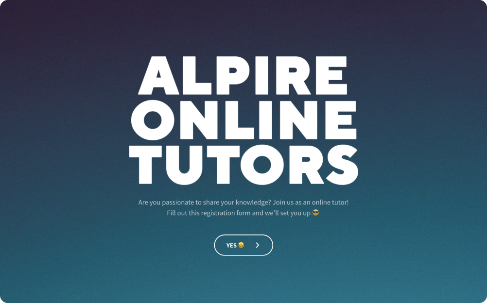 Tutor Registration Form Template | SurveySparrow