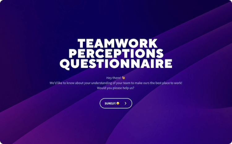 Teamwork Perceptions Questionnaire Template | SurveySparrow