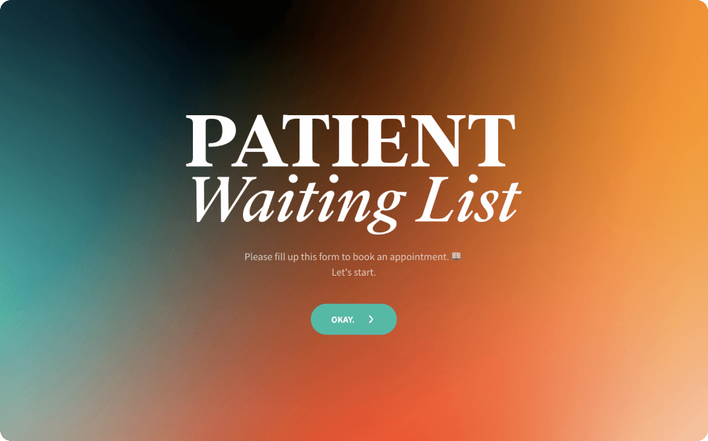 Free Patient Waiting List Form Template | SurveySparrow