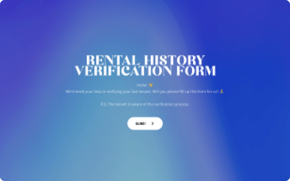 Free Rental History Verification Form Template | SurveySparrow