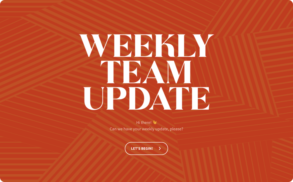 Weekly Team Update Template | To collect weekly status updates