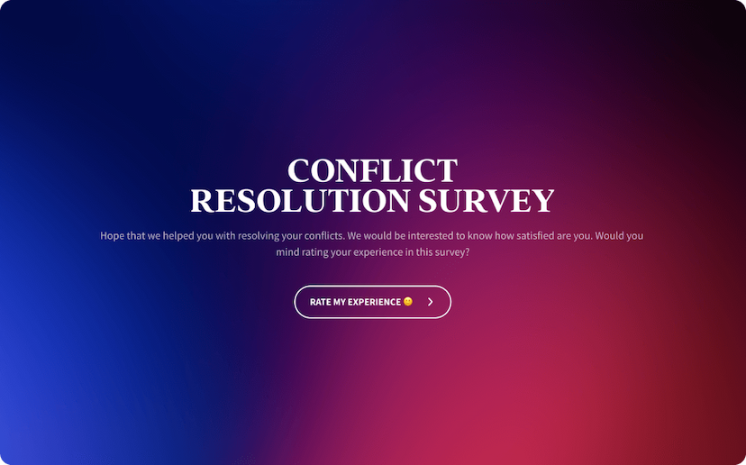 Conflict Resolution Questionnaire Template | SurveySparrow