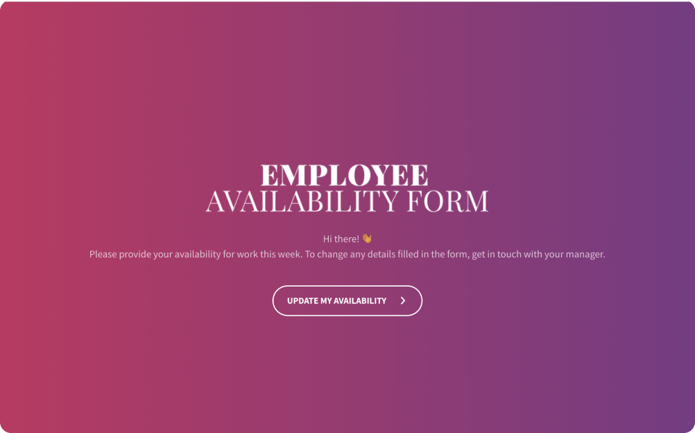 Free Printable Employee Availability Form Template | Know Work Availability