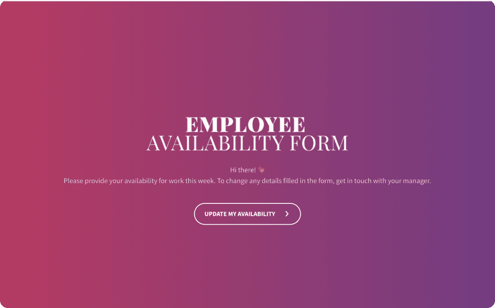 Free Printable Employee Availability Form Template | Know Work Availability