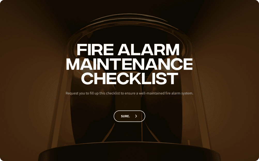 Fire Alarm System Maintenance Checklist | SurveySparrow