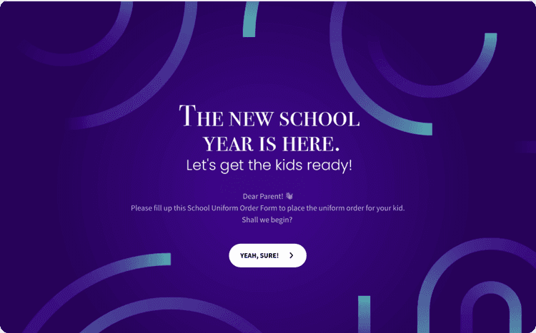School Uniform Order Form Template | SurveySparrow