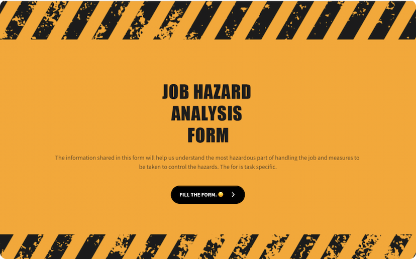 Job Hazard Analysis Form Template | For Construction Sites