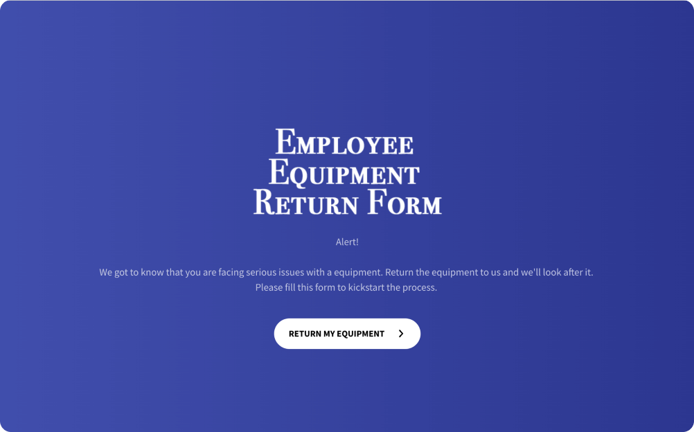 Employee Equipment Return Form Template | SurveySparrow