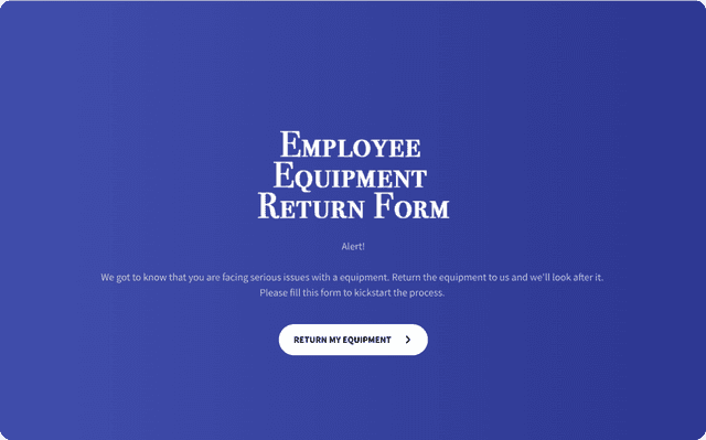Employee Equipment Return Form Template | SurveySparrow