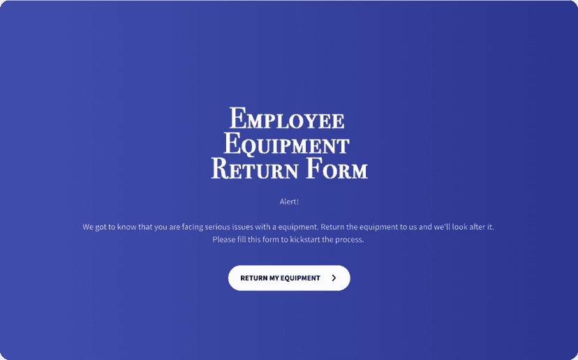 Employee Equipment Return Form Template | SurveySparrow