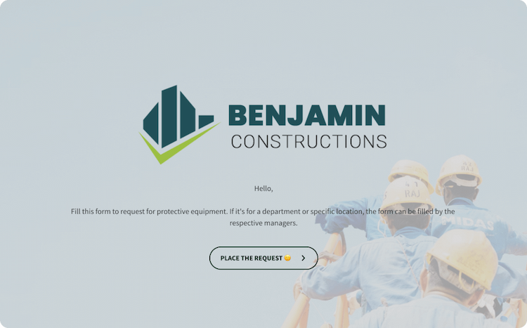 Sample PPE Request Form Template | SurveySparrow