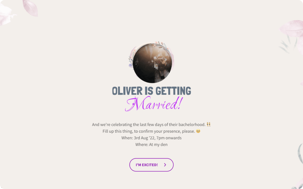 Bachelor Party Questionnaire & Invitation Template