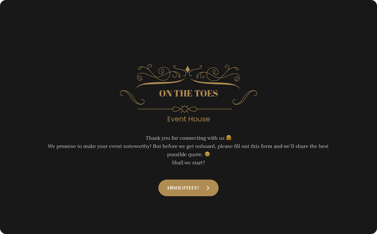 Event Planning Quote Form Template | SurveySparrow