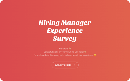Hiring Manager Experience Survey Template | SurveySparrow