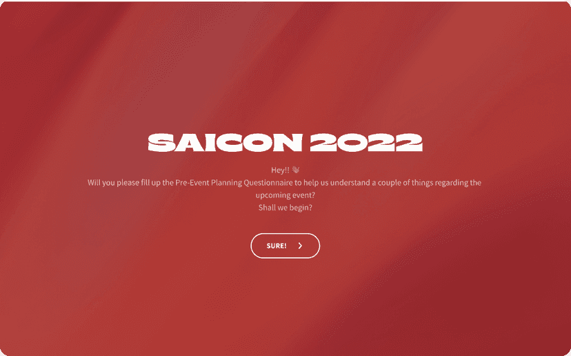 Pre-Event Planning Questionnaire Template | SurveySparrow