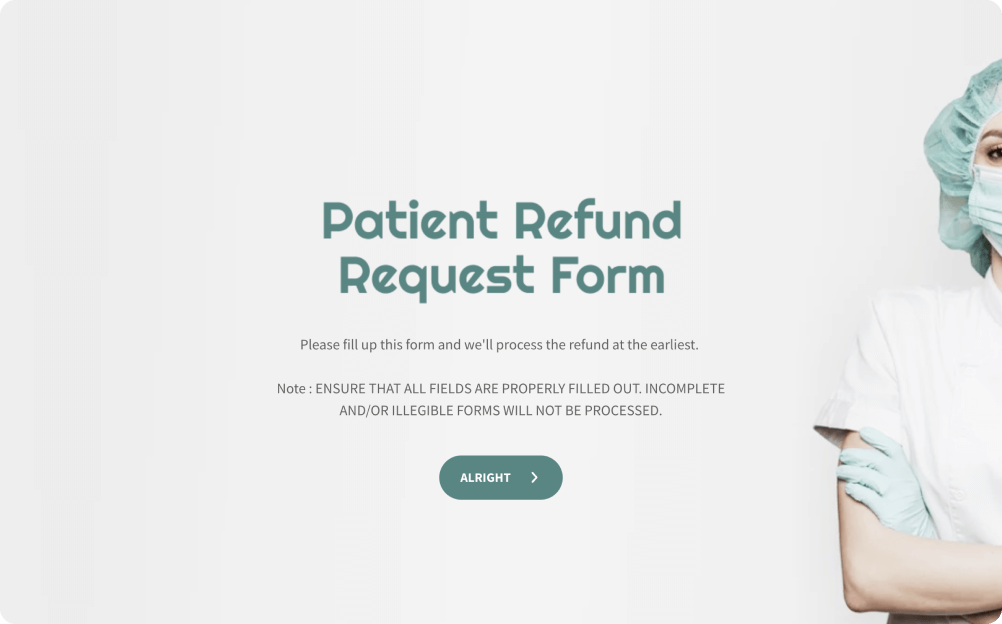 Patient Refund Request Form Template | SurveySparrow