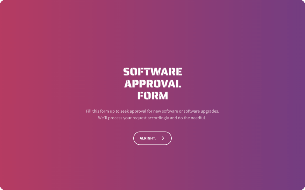 Software Approval Form Template | SurveySparrow