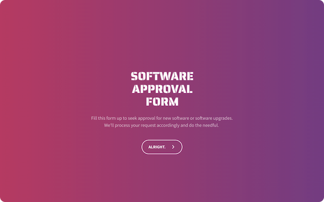 Software Approval Form Template | SurveySparrow