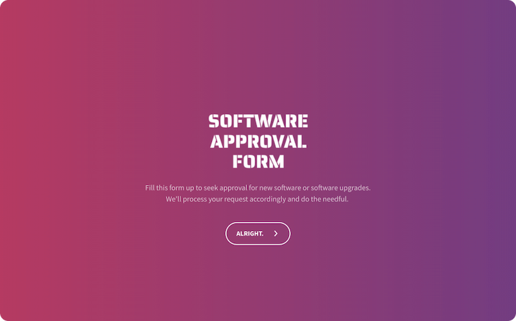 Software Approval Form Template | SurveySparrow