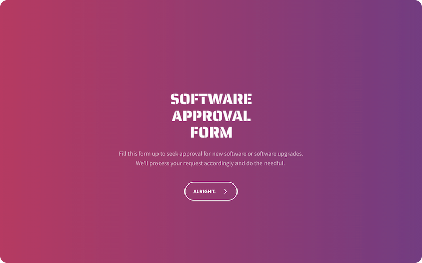 Software Approval Form Template | SurveySparrow