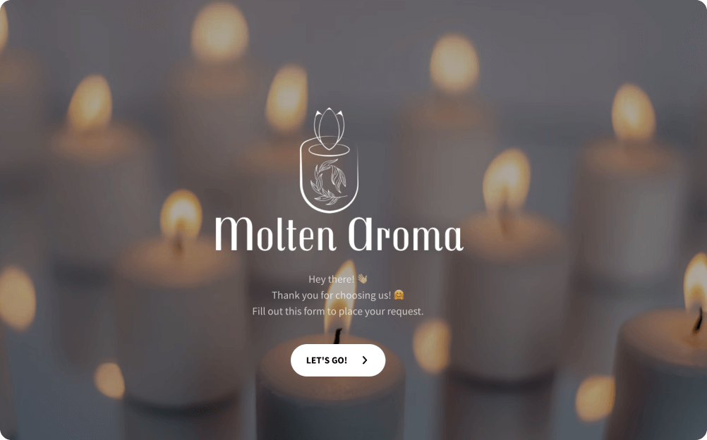 Candle Order Form Template | Collect payment with Stripe integration