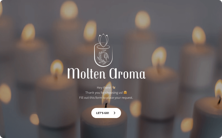 Candle Order Form Template | Collect payment with Stripe integration