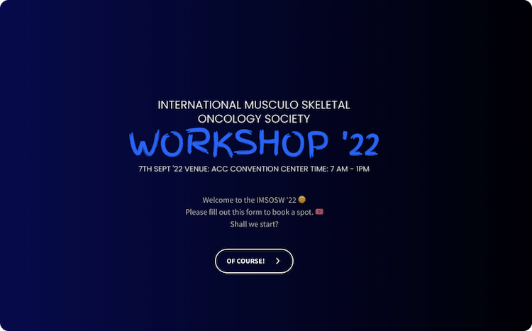 Sample Workshop Registration Form Template | SurveySparrow