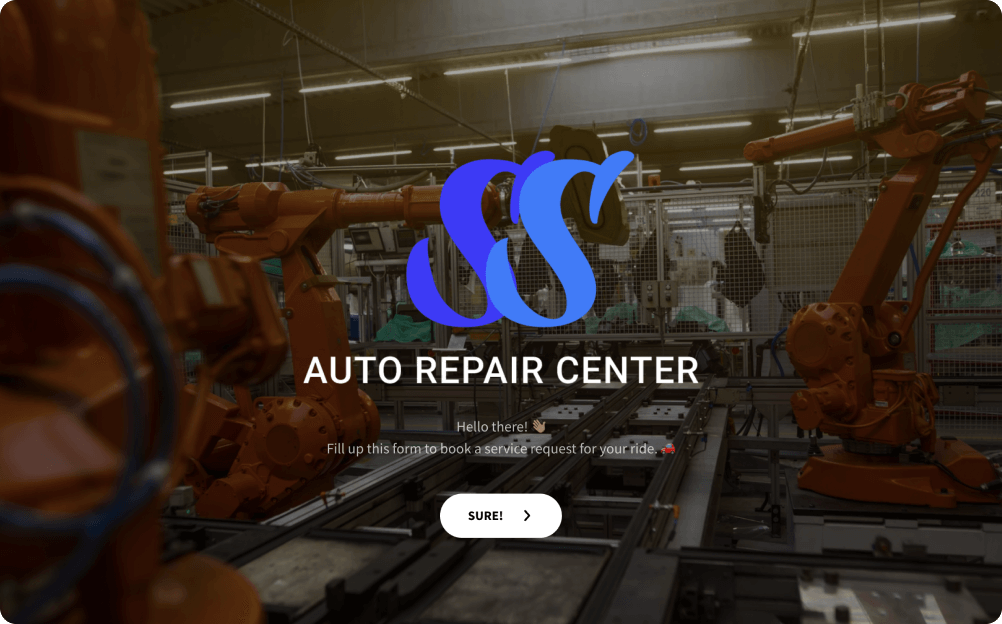 Online Vehicle Service Request Form Template | SurveySparrow