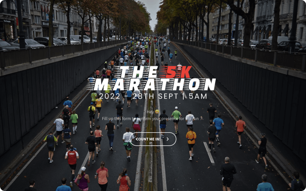 5K Run Registration Form Template | SurveySparrow