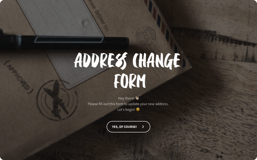 Free Address Change Form Template | SurveySparrow