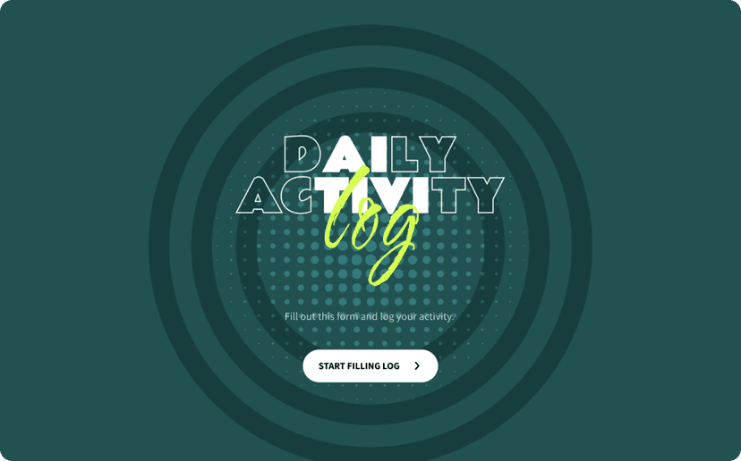 Free Daily Activity Log Template | To plan work routine | SurveySparrow