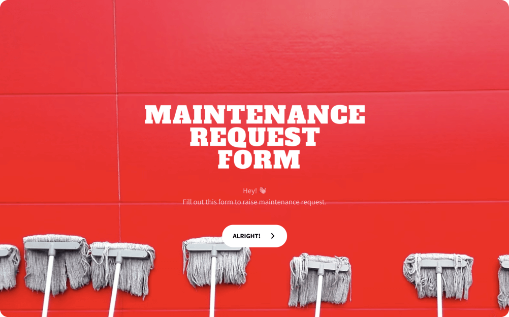 Hotel Maintenance Request Form Template | SurveySparrow