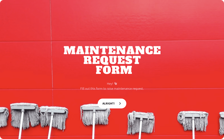 Hotel Maintenance Request Form Template | SurveySparrow