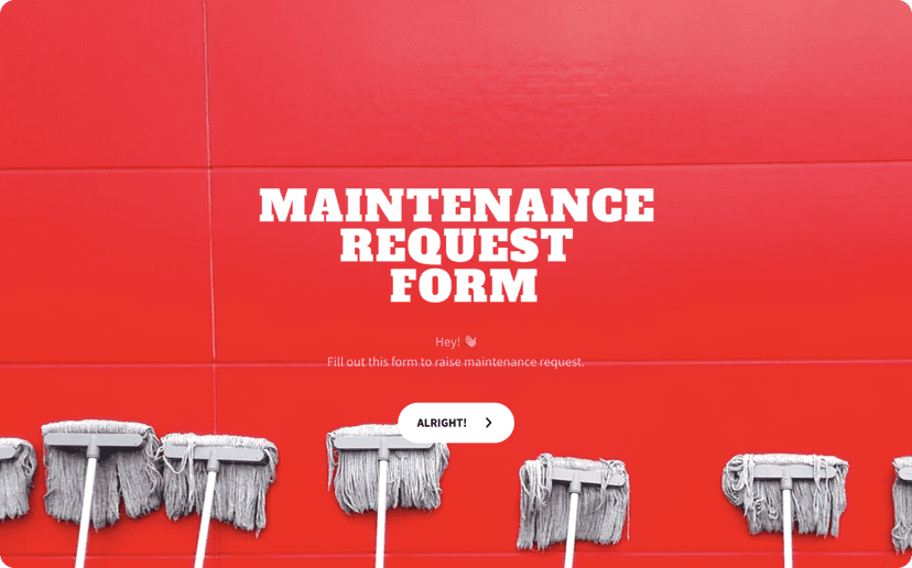 Hotel Maintenance Request Form Template | SurveySparrow