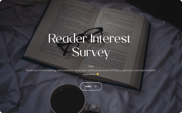 Reader Interest Survey Template | SurveySparrow
